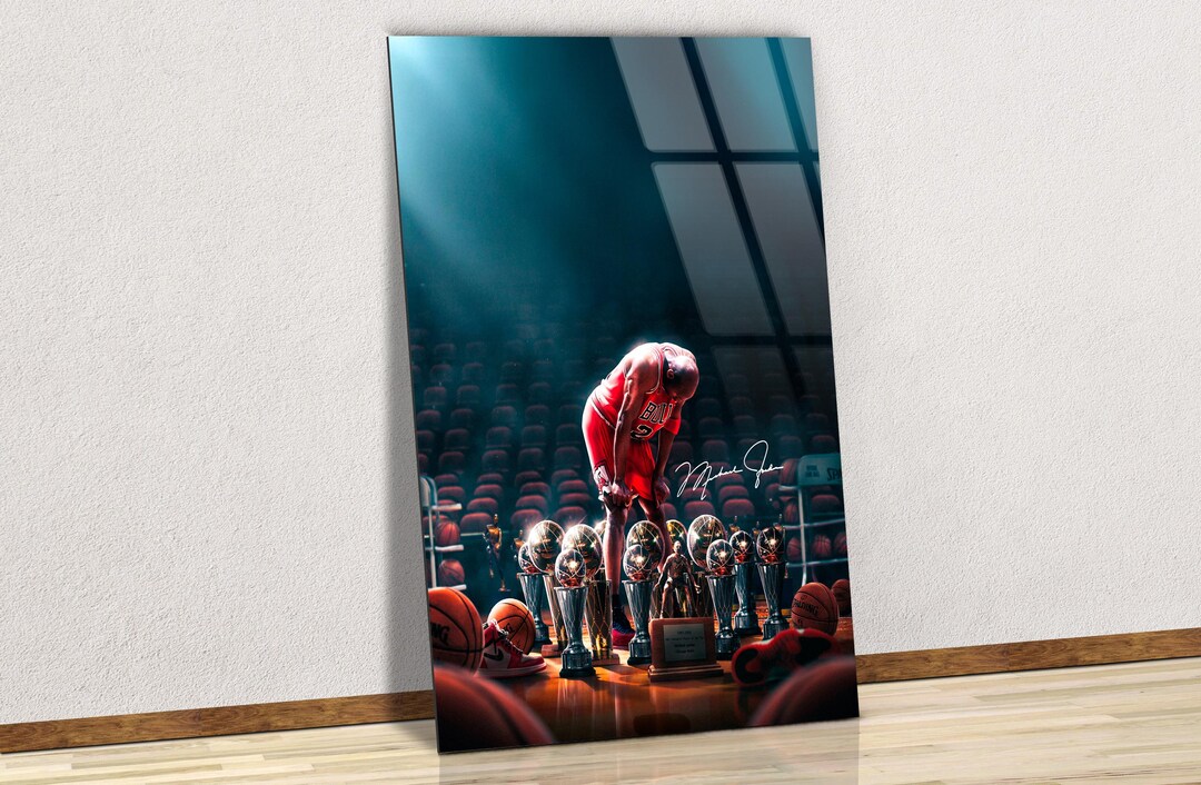Basketball and NBA Throne Six Rings, Glass Wall Art & Canvas Wall Art ...
