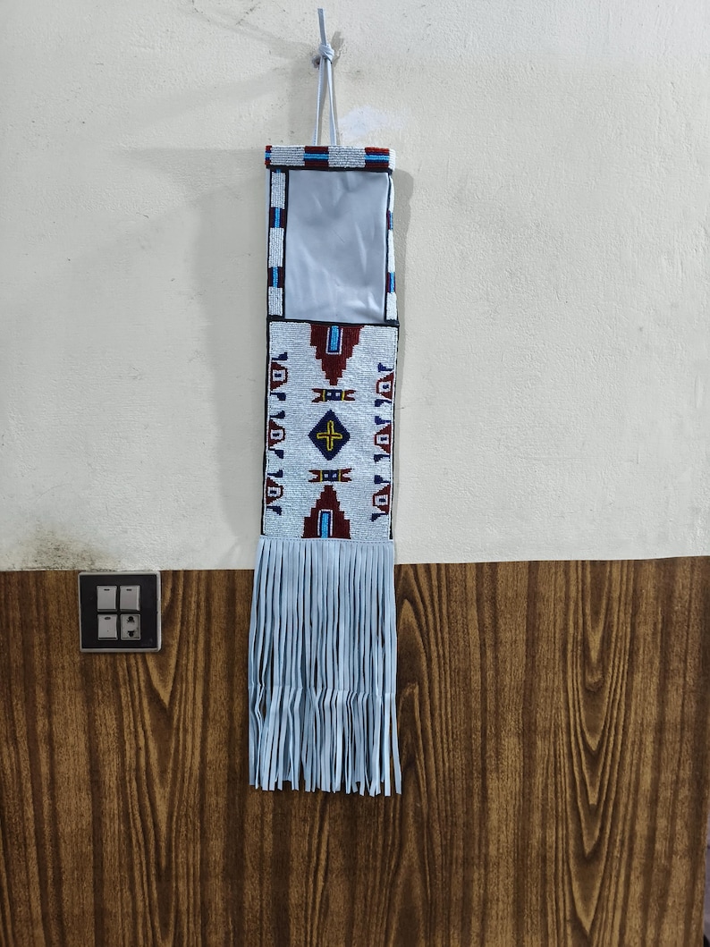 Native Indian Traditional American Style Handmade Leather Beaded Hide ...