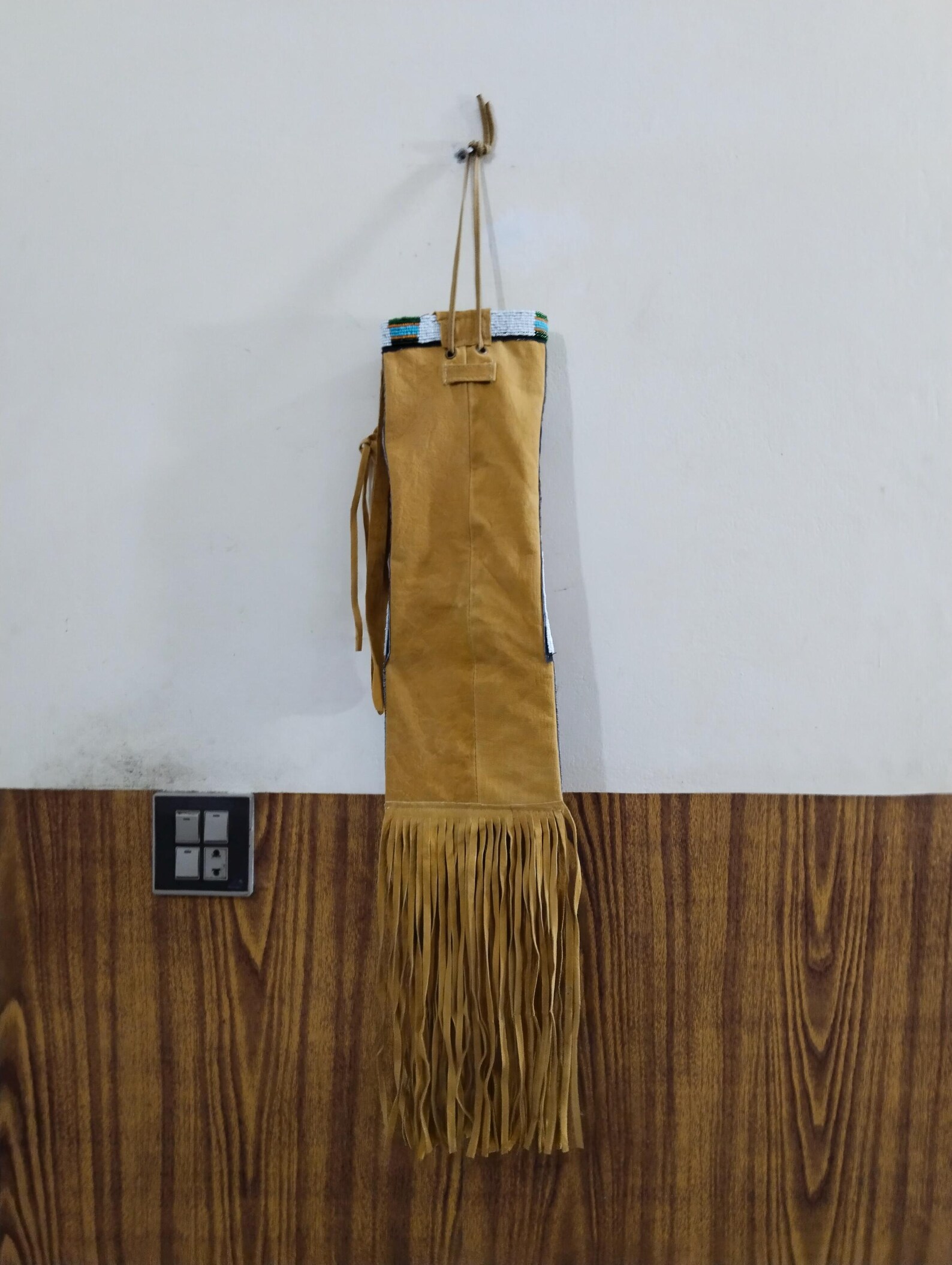 Native Indian Traditional American Style Handmade Leather Beaded Hide ...