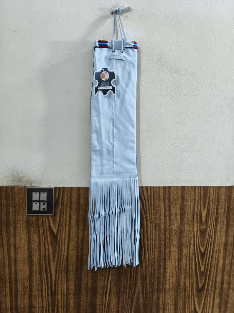 Native Indian Traditional American Style Handmade Leather Beaded Hide ...