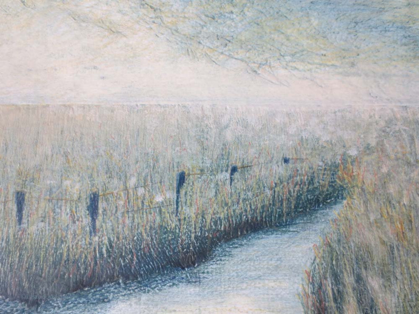 Collagraph and Mixed Media Reed Beds Landscape Coastal Art - Etsy UK