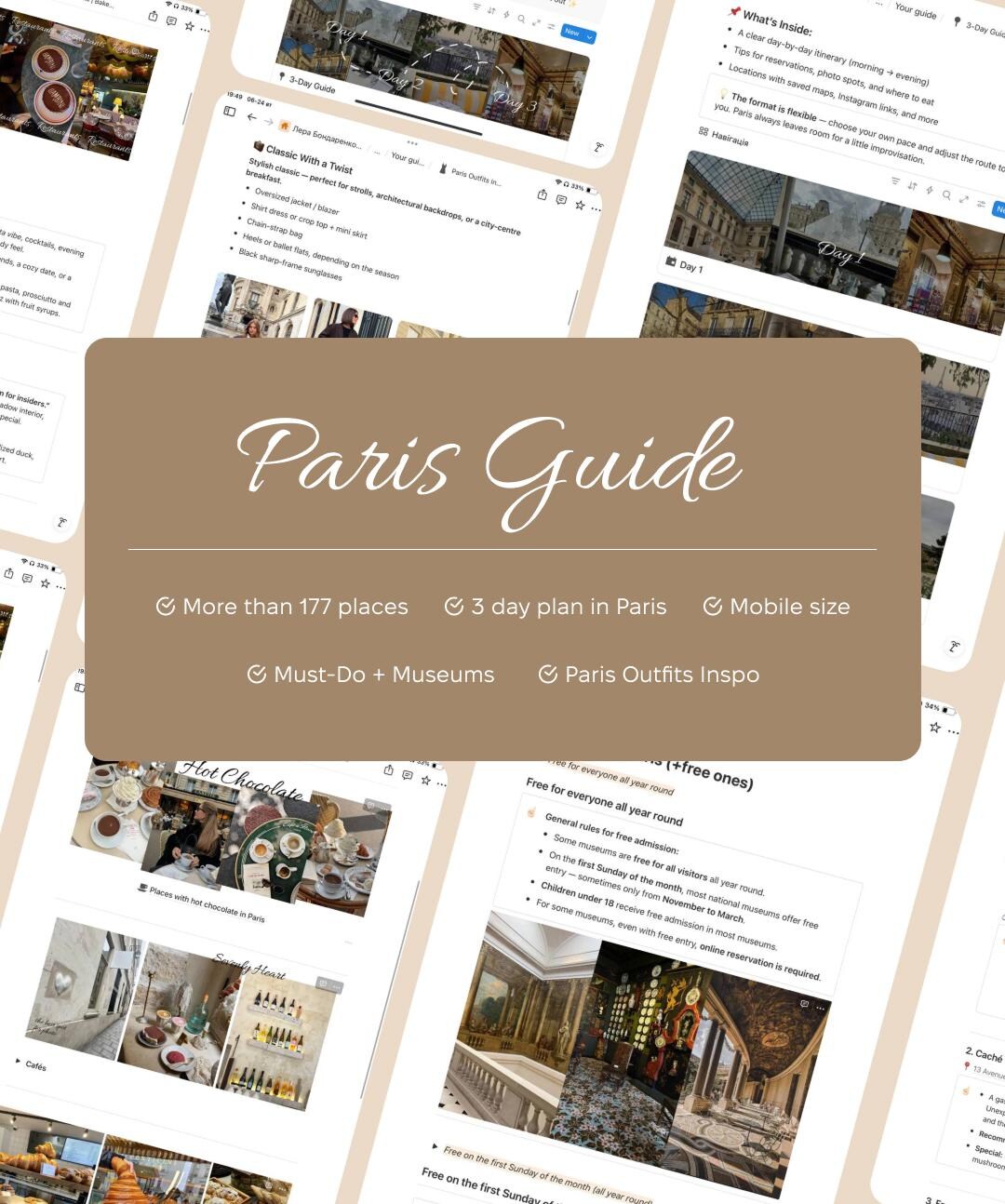 Paris Travel Guide | 3 Day Itinerary · Notion Template · Digital ...