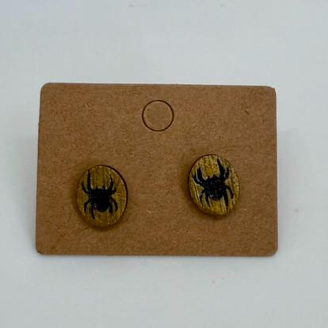 Spider Stud Earrings: Hand Painted Laser Cut Jewelry - Etsy