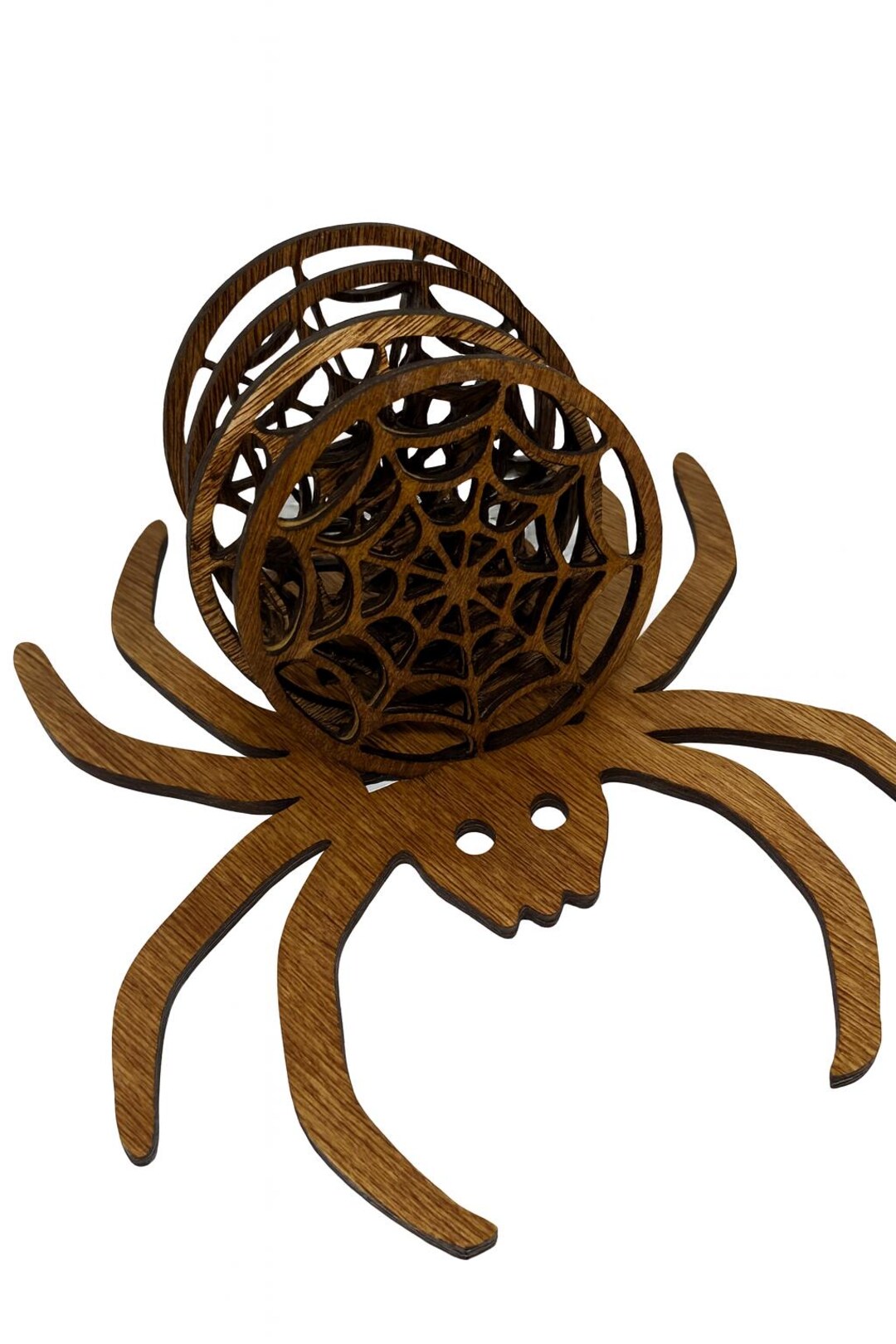 Spider Web Coaster Set With Holder: Gothic Halloween Home Decor - Etsy