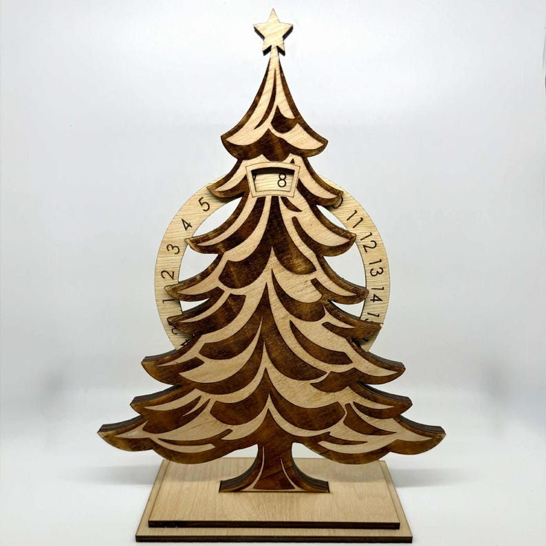 Digital File | Wooden Christmas Tree Advent Calendar SVG | Laser Ready ...