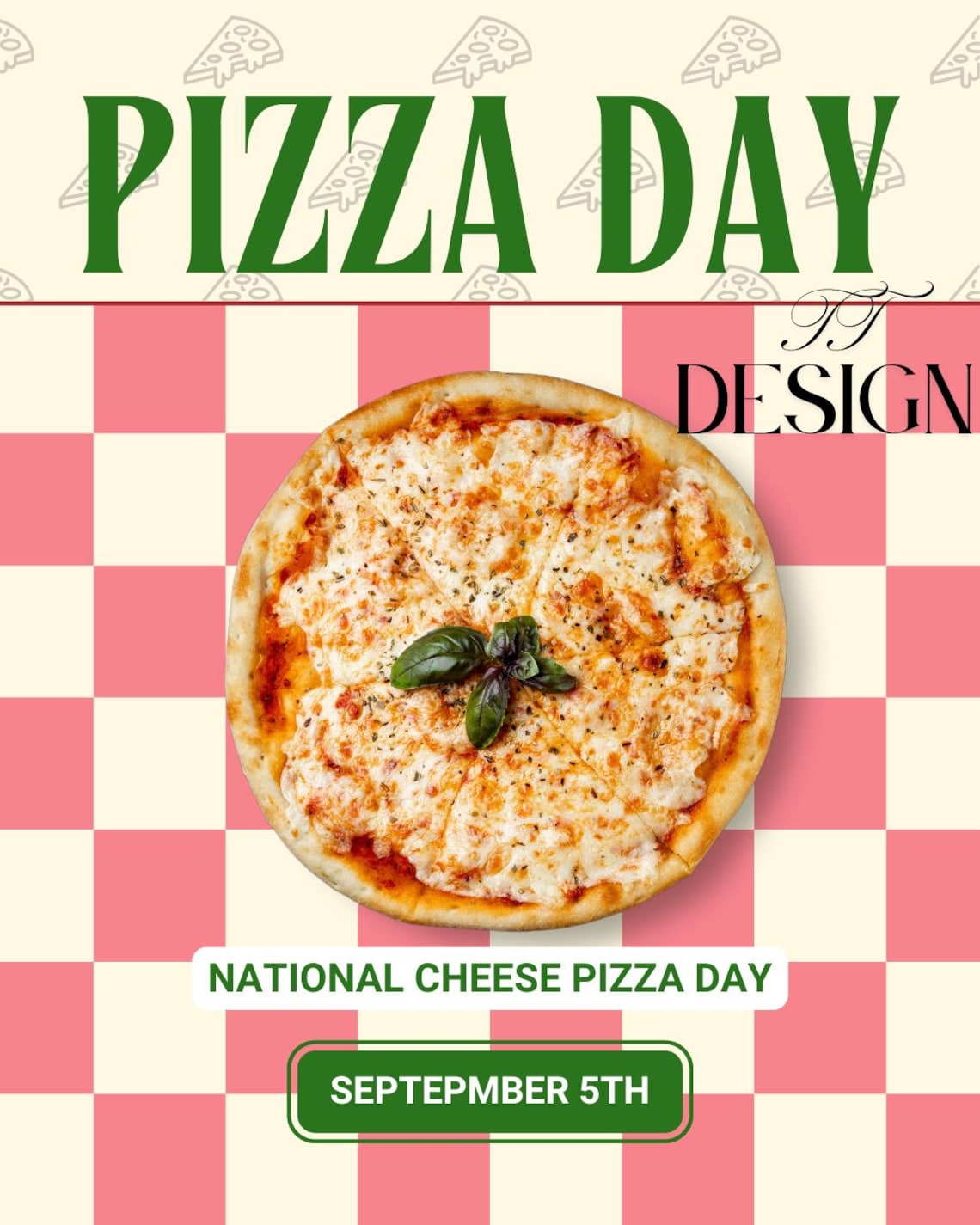 National Cheese Pizza Day September 5th - Etsy