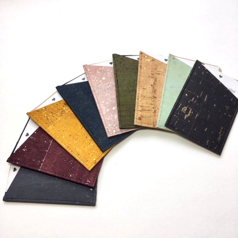 Cork Slim Wallet Cork Card Holder Faux Leather Wallet - Etsy UK