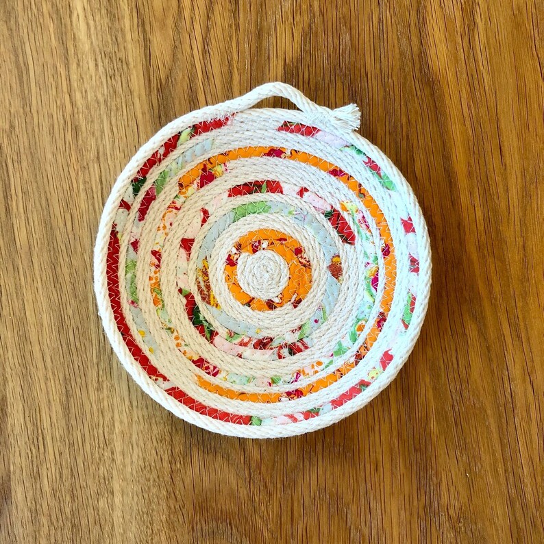 Small Rope Bowl Jewelry Bowl Fabric Wrapped Rope Basket Orange - Etsy