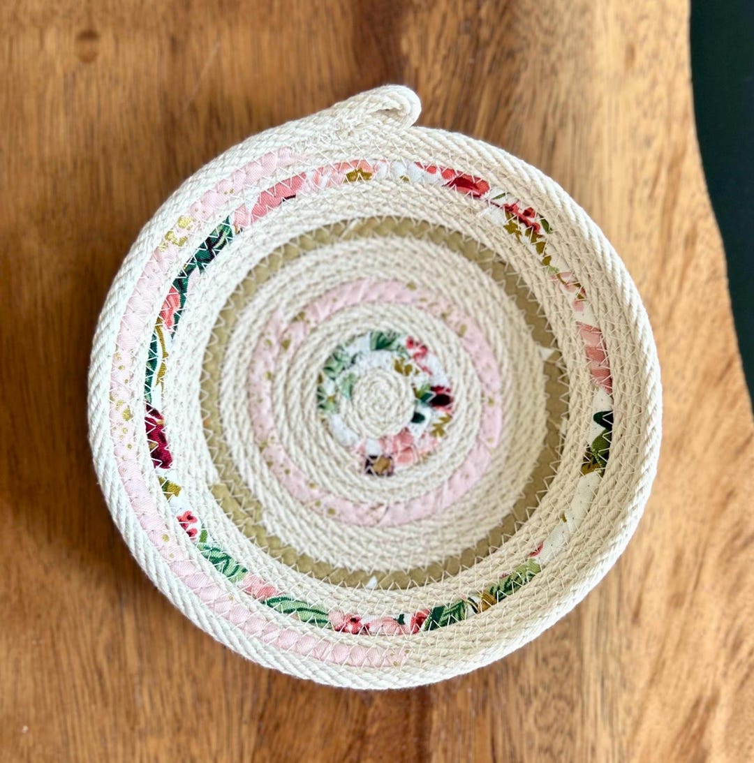Floral Rope Bowl Fabric Wrapped Rope Basket Rifle Paper Co. Various ...