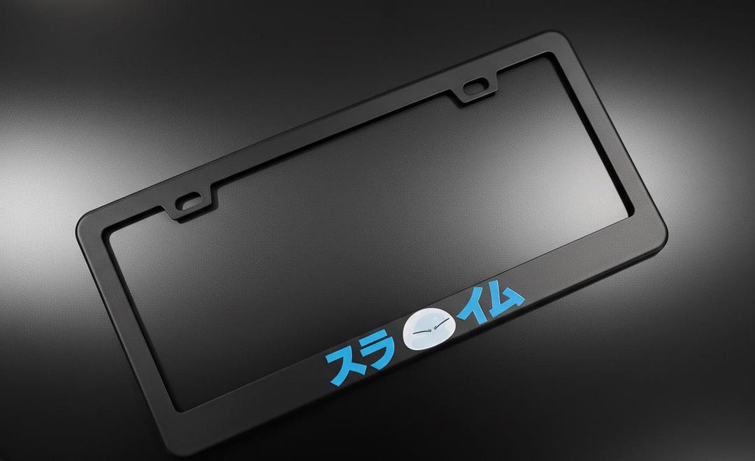 Slime (limited Edition) License Plate Frame | Black Metal | Anime ...