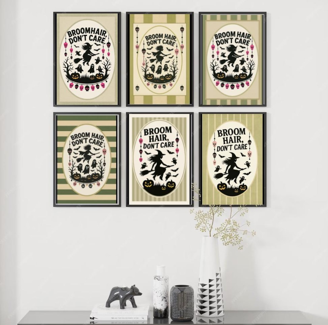 6 Gruselige Hexen Poster zum Ausdrucken | Vintage Halloween Hexe Wand ...