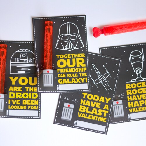 Star Wars Valentines Star Wars Valentine Cards Valentines - Etsy