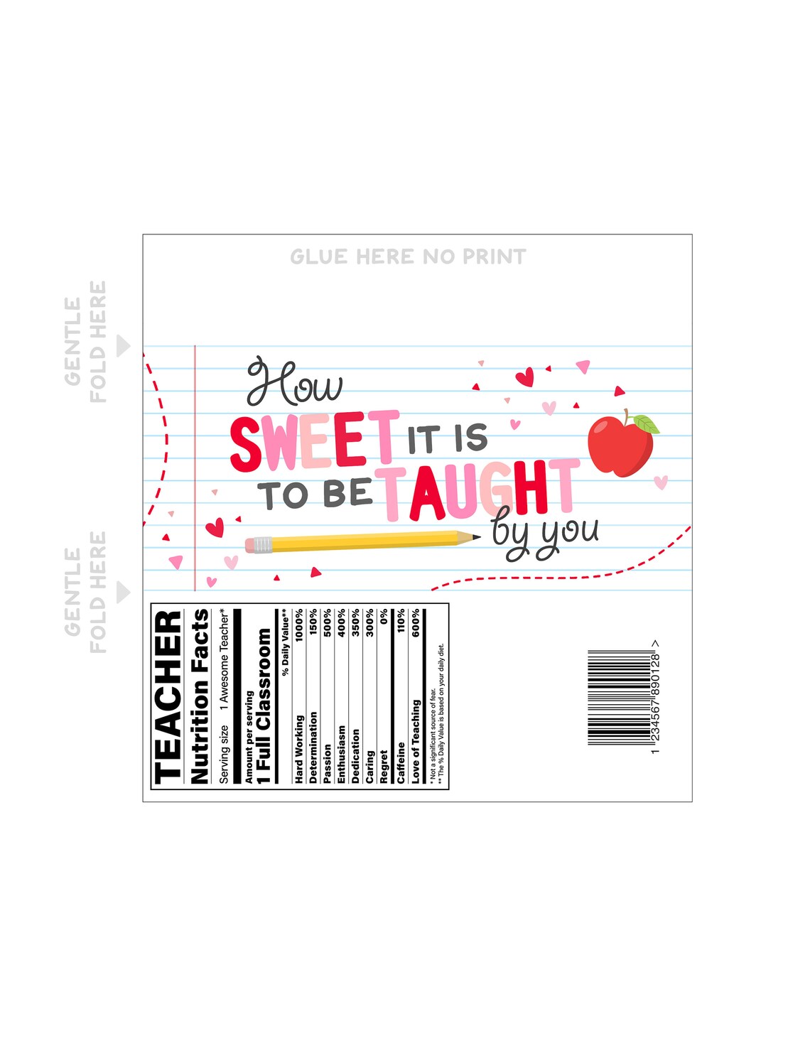 Teacher Valentines Day Gift, Teacher Chocolate Bar Wrapper, Printable ...