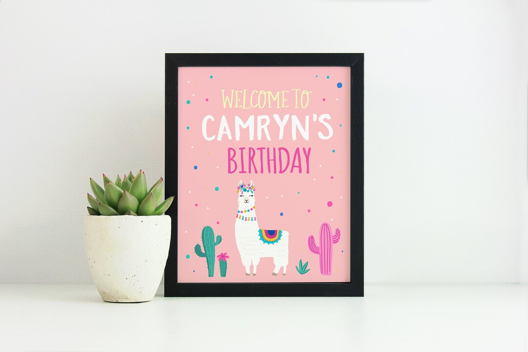 Llama Welcome Sign, Llama Birthday Party, Llama Party Decorations ...