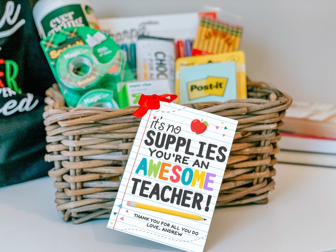 Teacher Appreciation Gift Tag School Supplies Thank You - Etsy