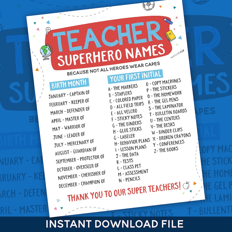 Super Hero Teacher - Etsy