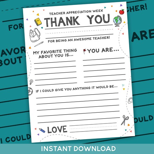 Editable Teacher Appreciation Week Flyer Instant Download | Etsy
