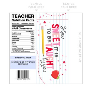 Teacher Valentines Day Gift, Teacher Chocolate Bar Wrapper, Printable ...