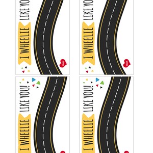 Cars Valentine, Kid Valentine Cards, I Wheelie Like You Valentine, Car ...