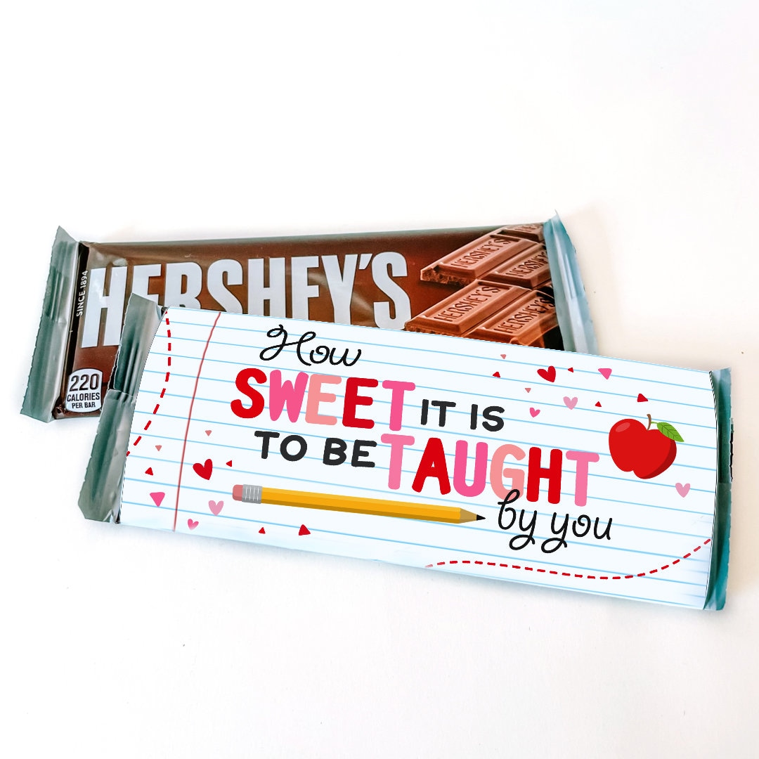 Teacher Valentines Day Gift, Teacher Chocolate Bar Wrapper, Printable ...