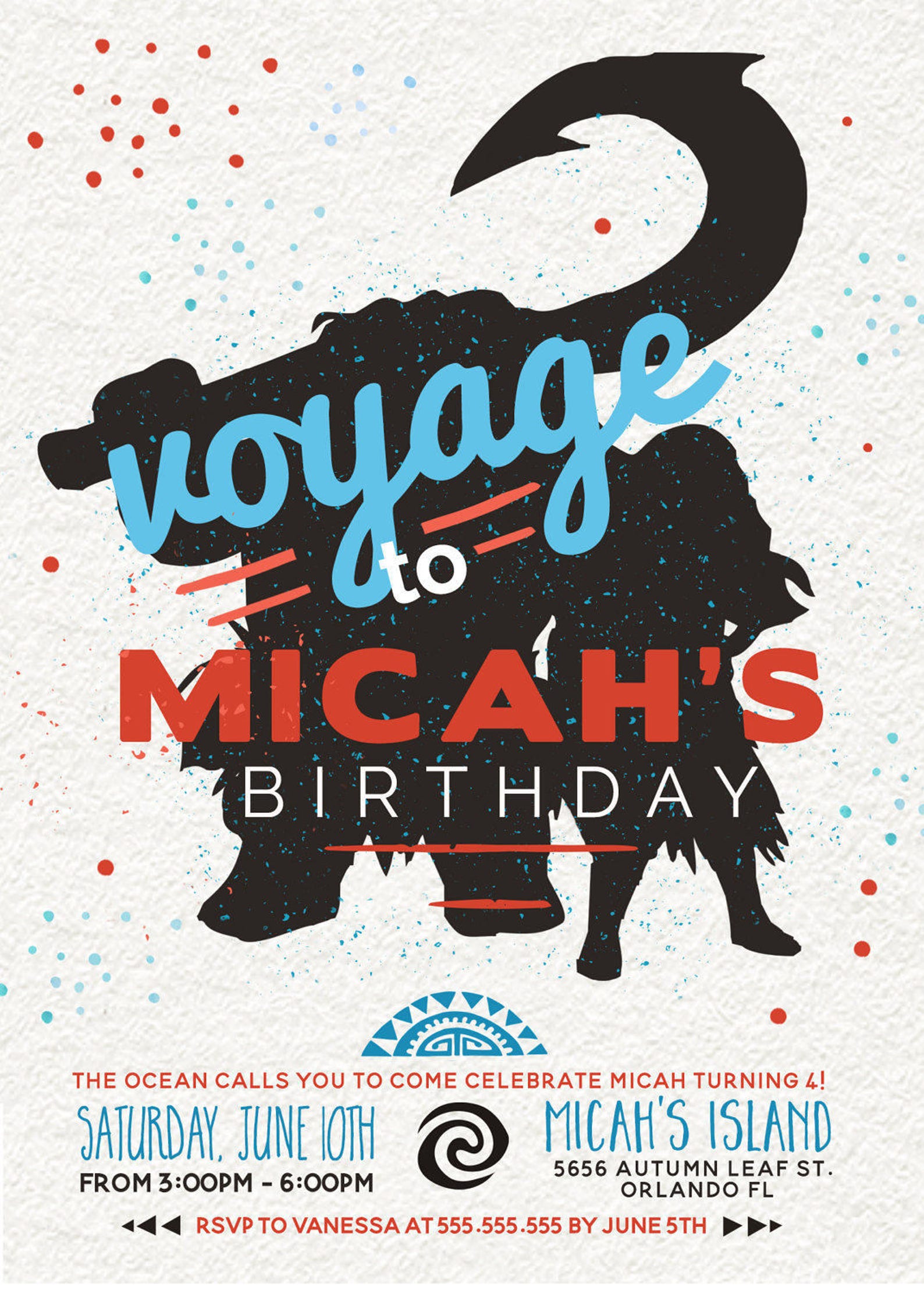 Maui Invitation Maui Birthday Invitation Moana Invitation - Etsy