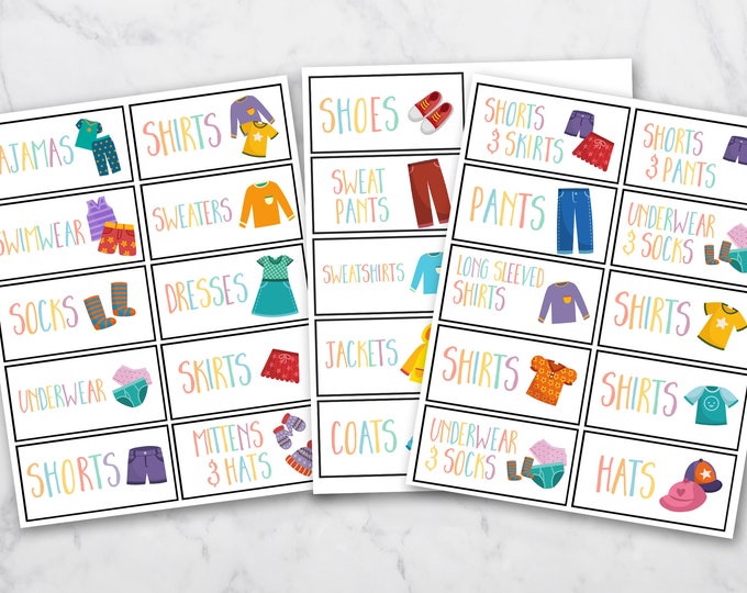 Kids Dresser Drawer Labels, Kids Closet Storage Stickers, Organization ...