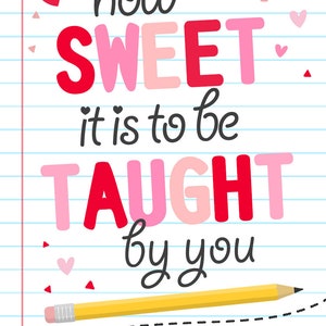 Teacher Valentines Day Gift Tag. Printable Gift Tags for Valentines Day ...