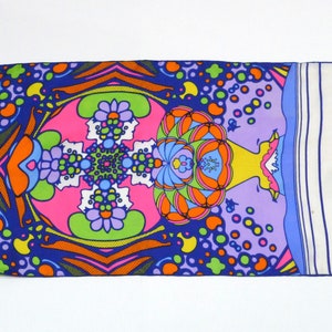 Peter Max Scarf 1960s 1970s Vintage Mod Psychedelic Long Scarf / Border ...