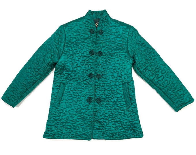 Chinese Padded Jacket - Mandarin Collar Vintage 1980s Silk Road ...