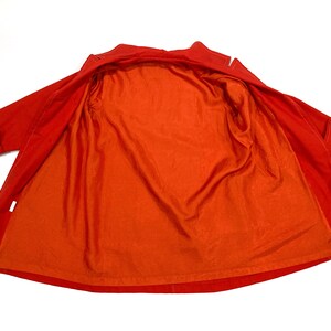 Red Orange Jacket Vintage 60's Coat Mod Hippie Retro Rain Repellant ...