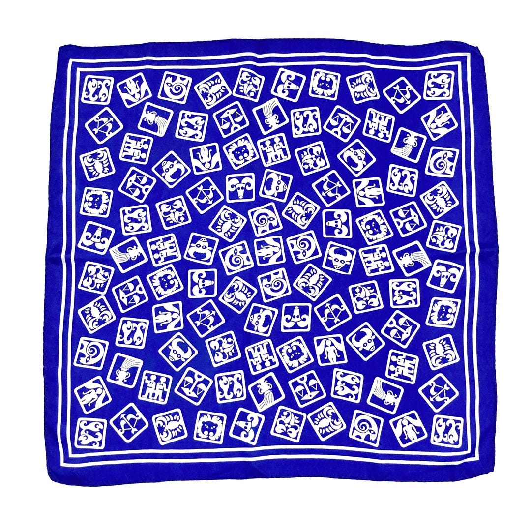 Zodiac Scarf by Glentex - Vintage 1960's Mod Astrology Signs, Scorpio ...