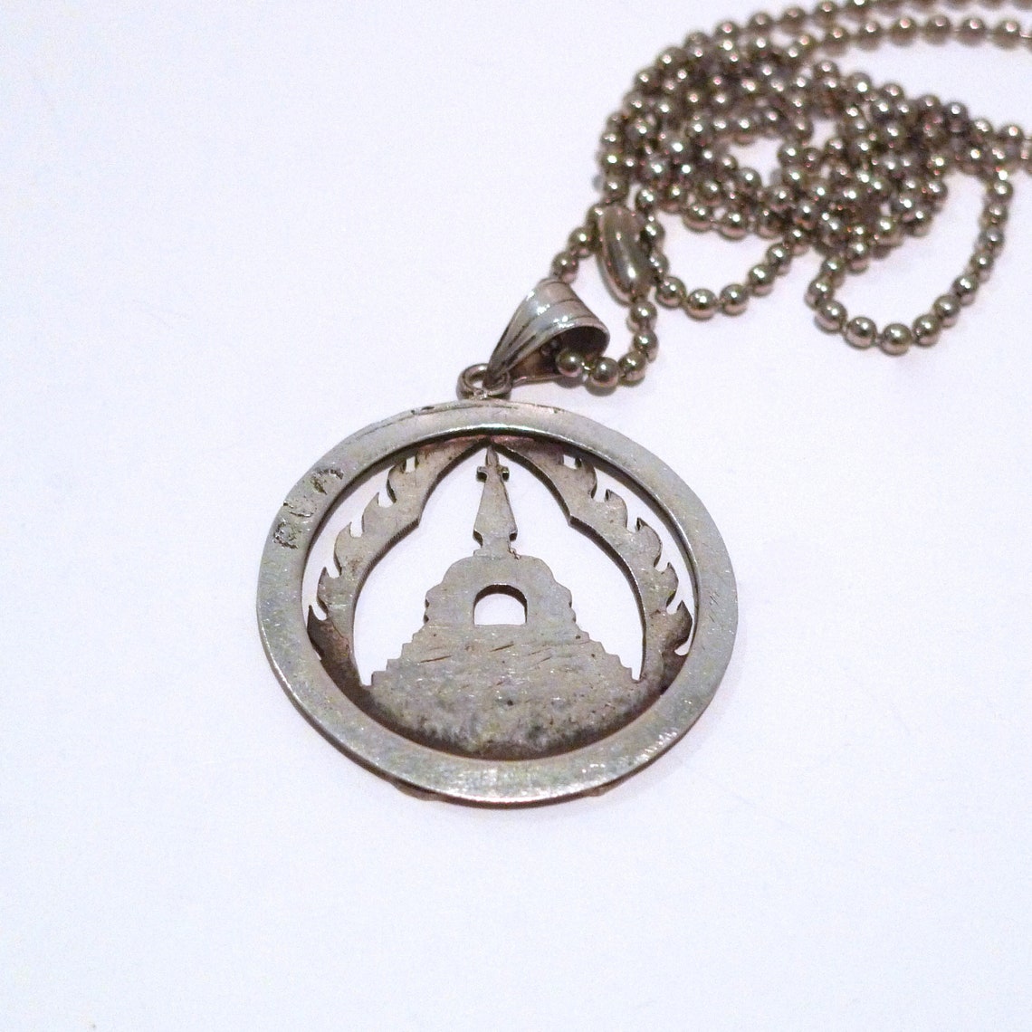 Stupa Pendant With Chain 1990s Vintage Buddhist Thailand - Etsy