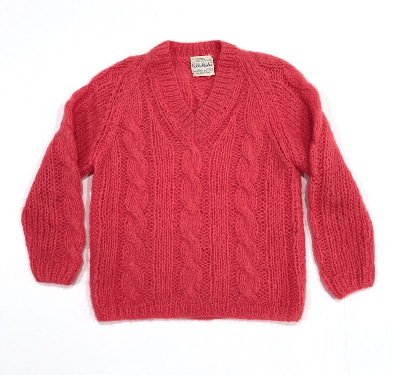 Bobbie Brooks Pink Sweater Vintage 1950's Hand Knit in Italy / Chunky ...