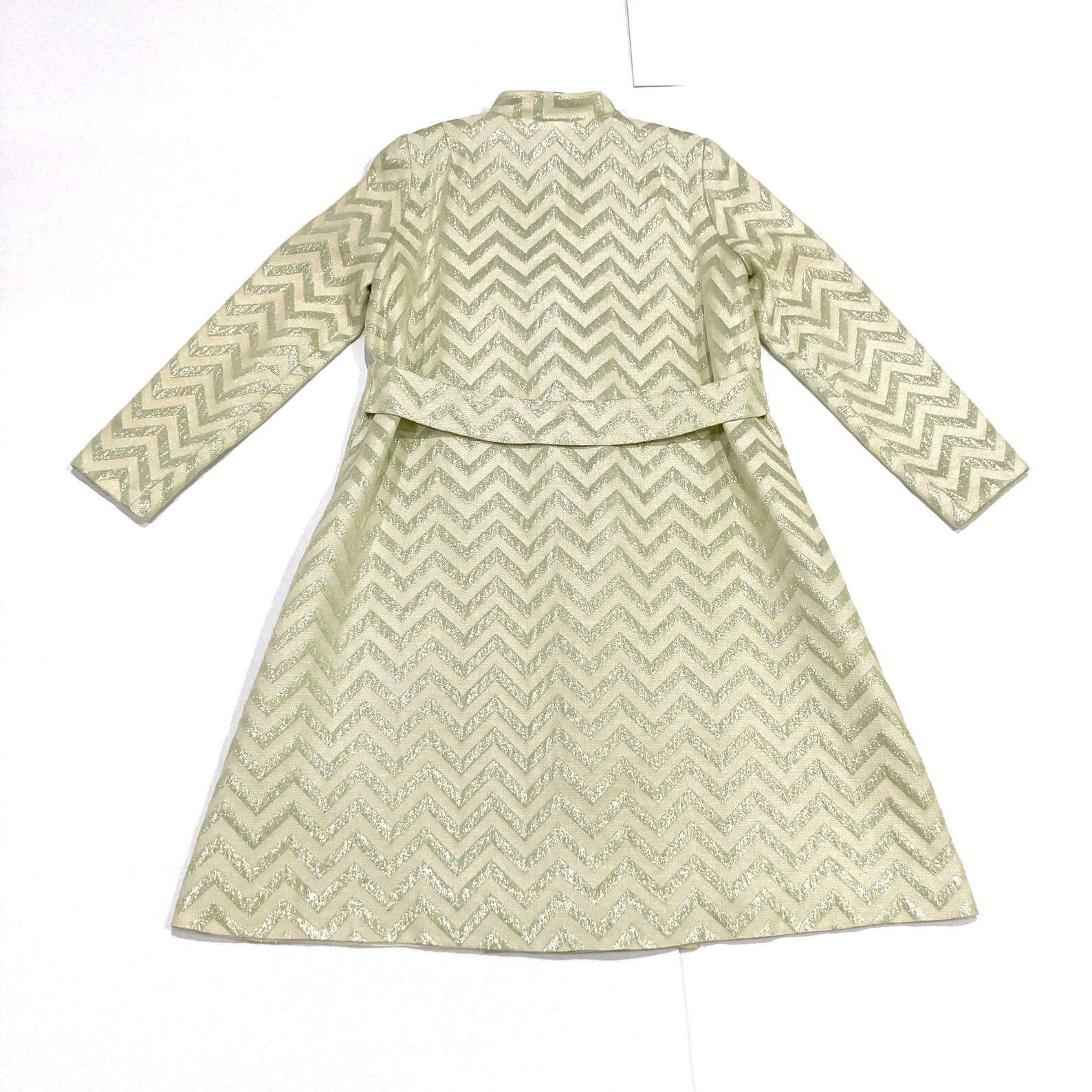 Metallic Zig Zag Mod Coat and Sleeveless Dress Designed by Mancini of ...