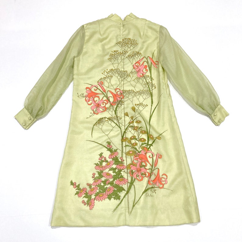 Alfred Shaheen Dress and Belt - Lilies and Daisies Vintage 1970s Lined ...