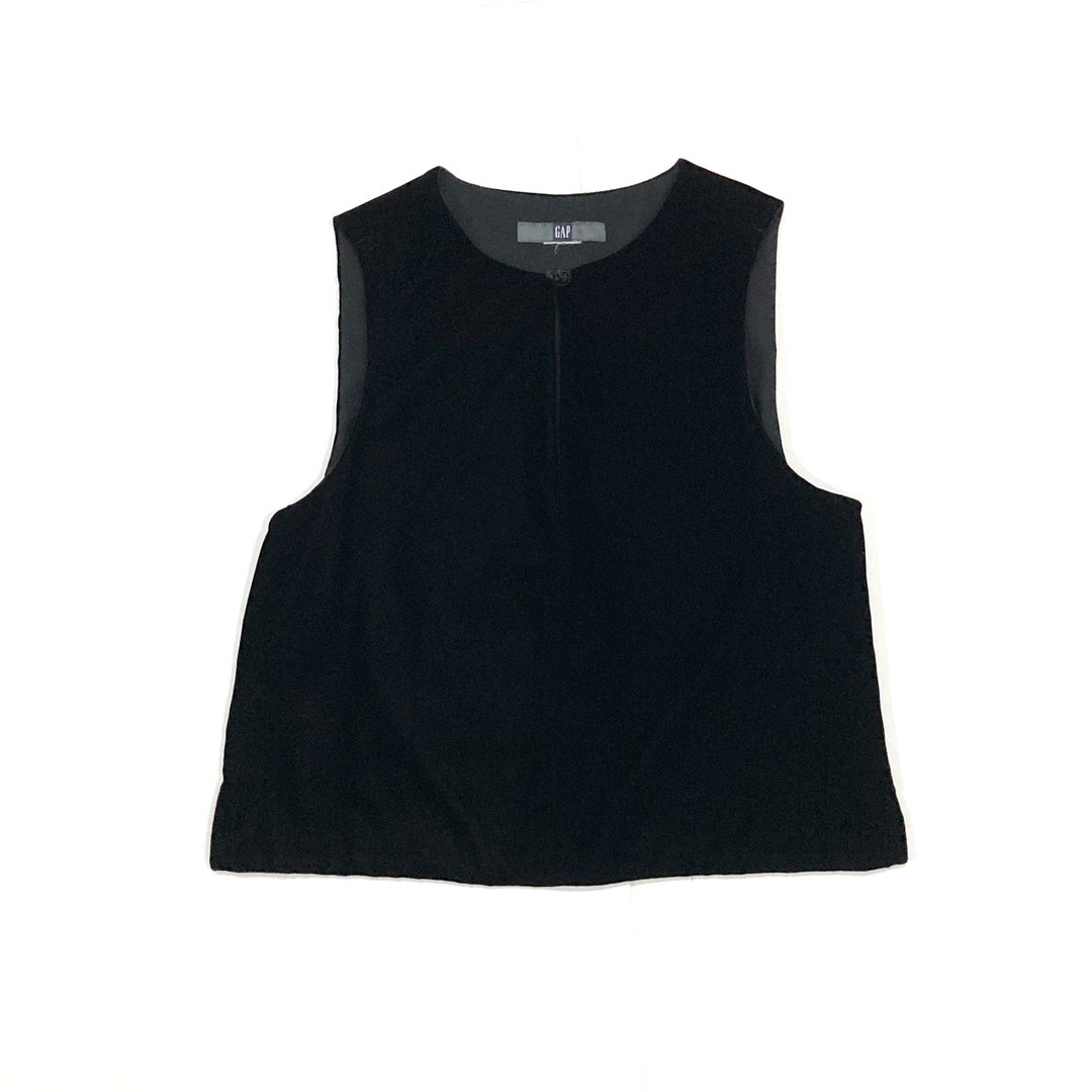 Black Velvet Vest - Open Front With Frog Closure Vintage 1990s Gap ...