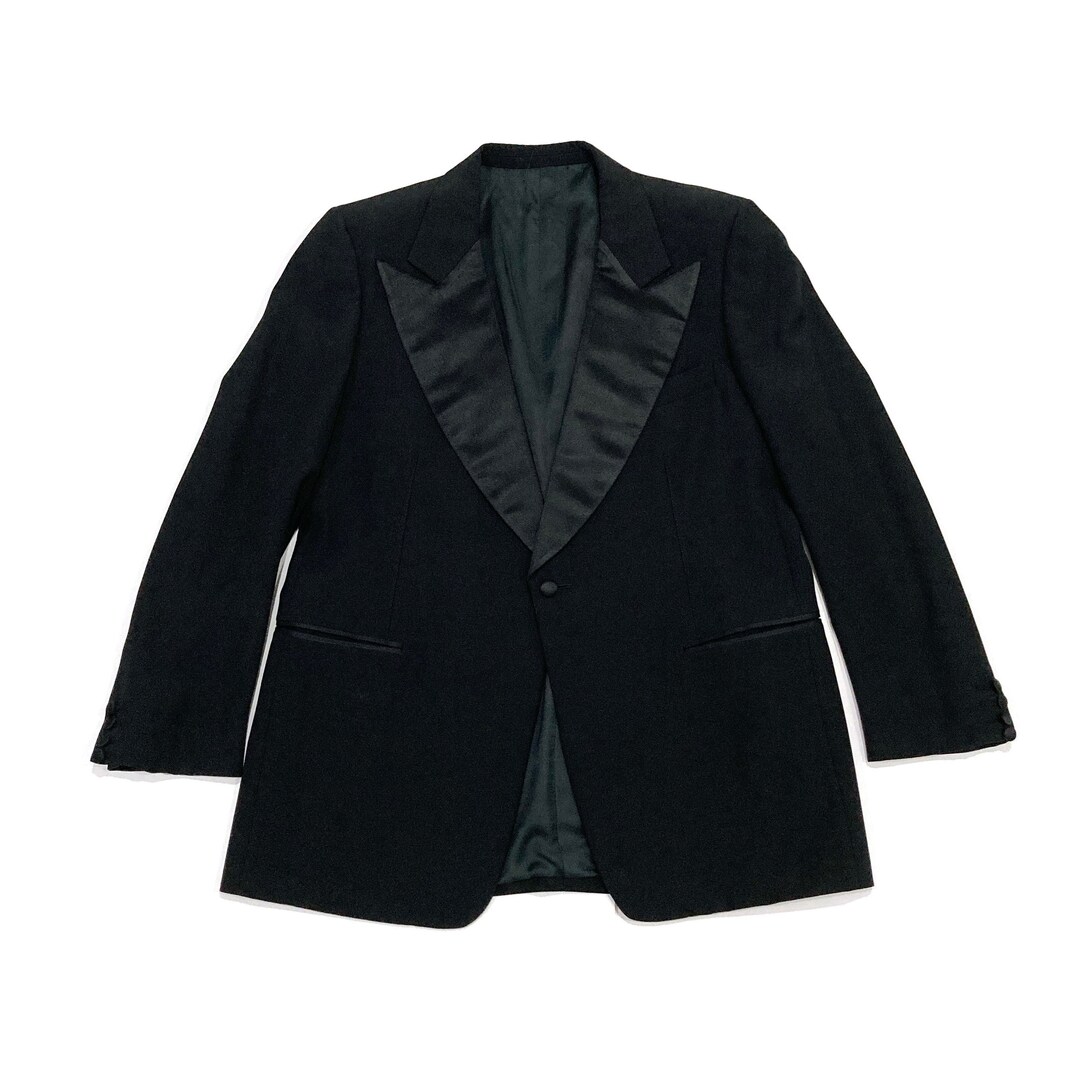 Black Tuxedo Jacket - Bruno Piattelli Roma 1970's / Men's Size Medium ...