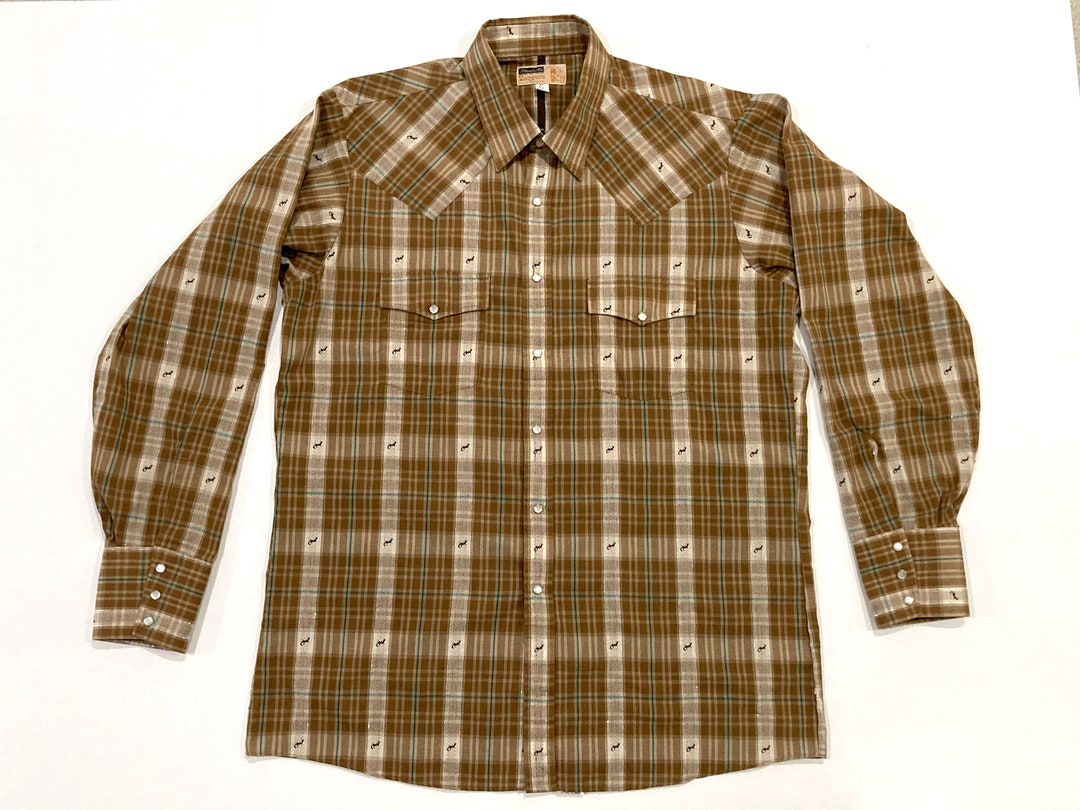 Plaid Western Shirt With Woven Lizards - Pearl Snaps & Silver Metallic ...