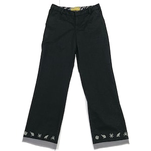 Vintage Pants With Gothic Print - Skull & Crossbones, Vultures, Spiders ...