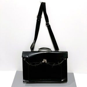 Jean Paul Gaultier Leather Briefcase Computer Bag Vintage 2000's Black ...