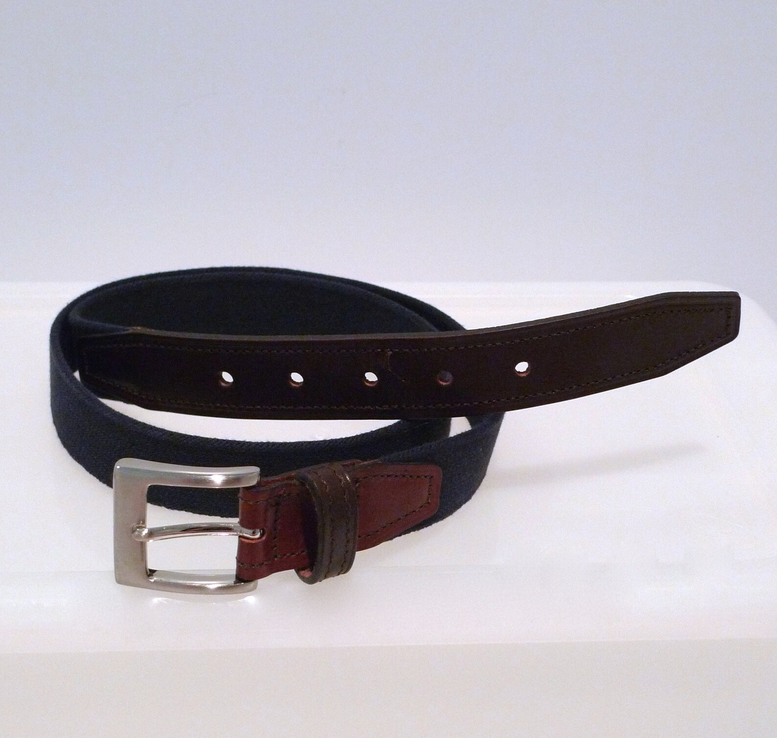 Preppy Elastic Belt 1980s Vintage Dark Blue Stretch Panel and - Etsy