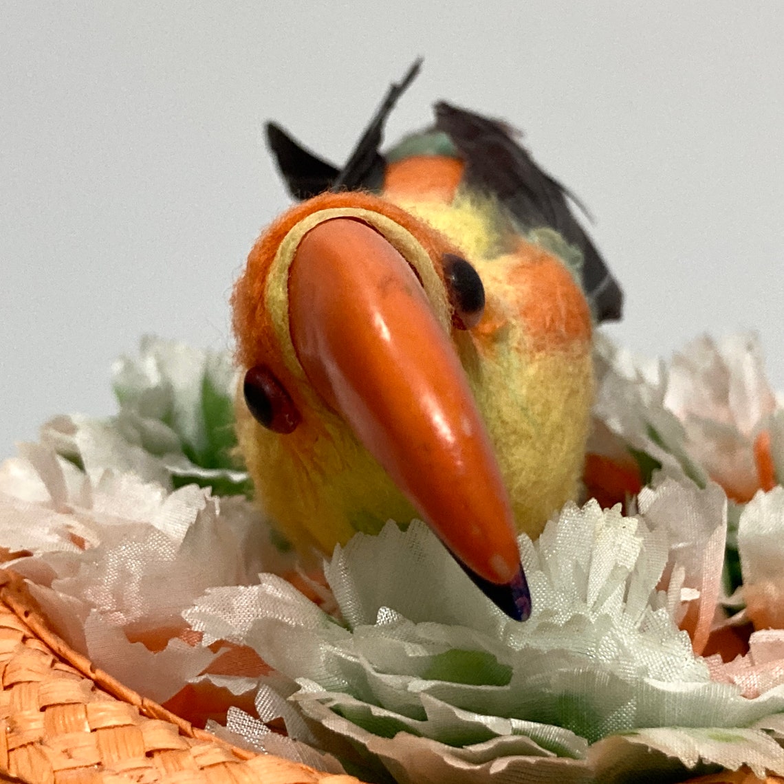 Tropical Straw Hat With Toucan Bird - Vintage De Loy, Inc. of Boca ...