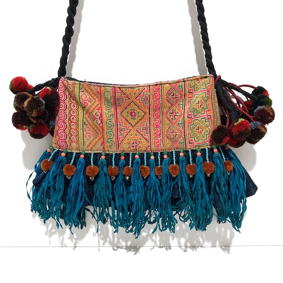 Hmong Purse with Bells and Embroidery - Vintage 2000'… - Gem