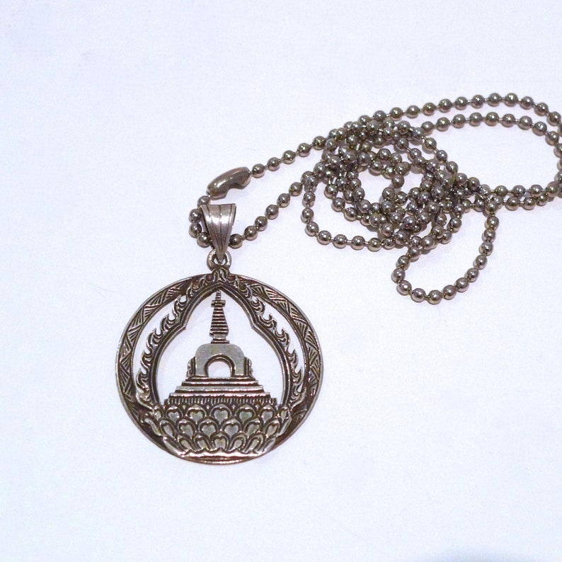 Stupa Pendant With Chain 1990s Vintage Buddhist Thailand - Etsy