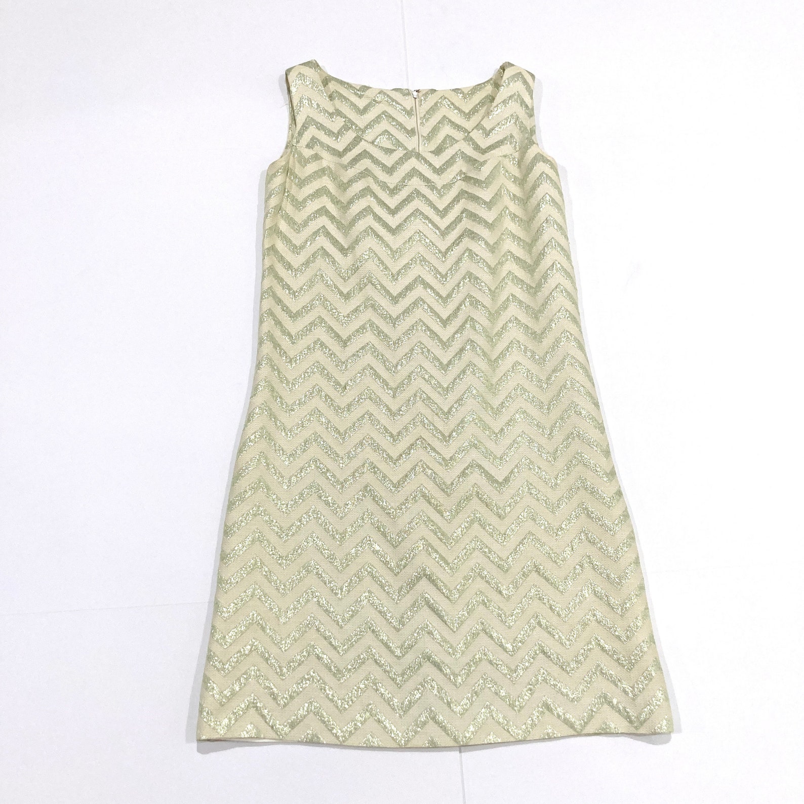 Metallic Zig Zag Mod Coat and Sleeveless Dress Designed by Mancini of ...