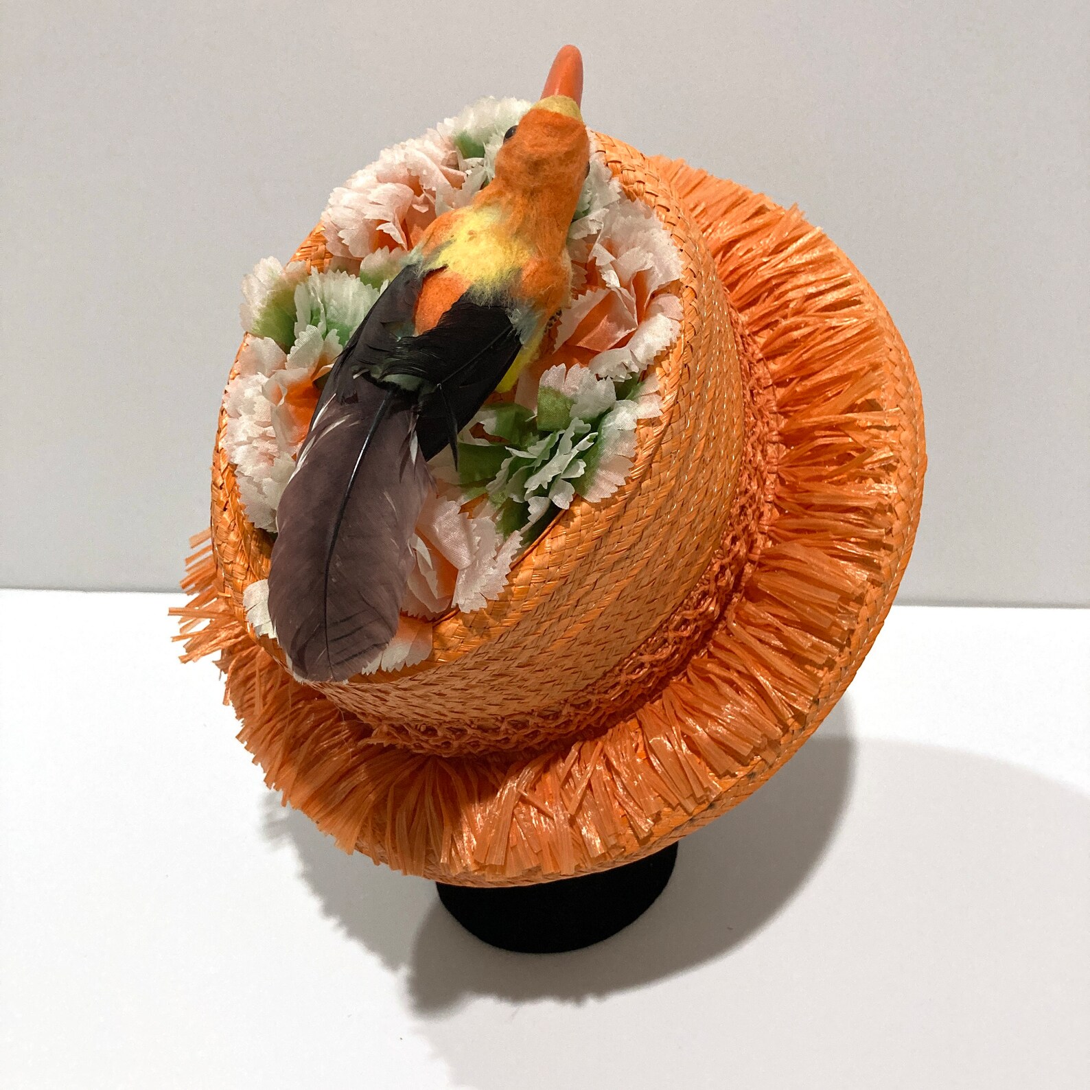 Tropical Straw Hat With Toucan Bird - Vintage De Loy, Inc. of Boca ...