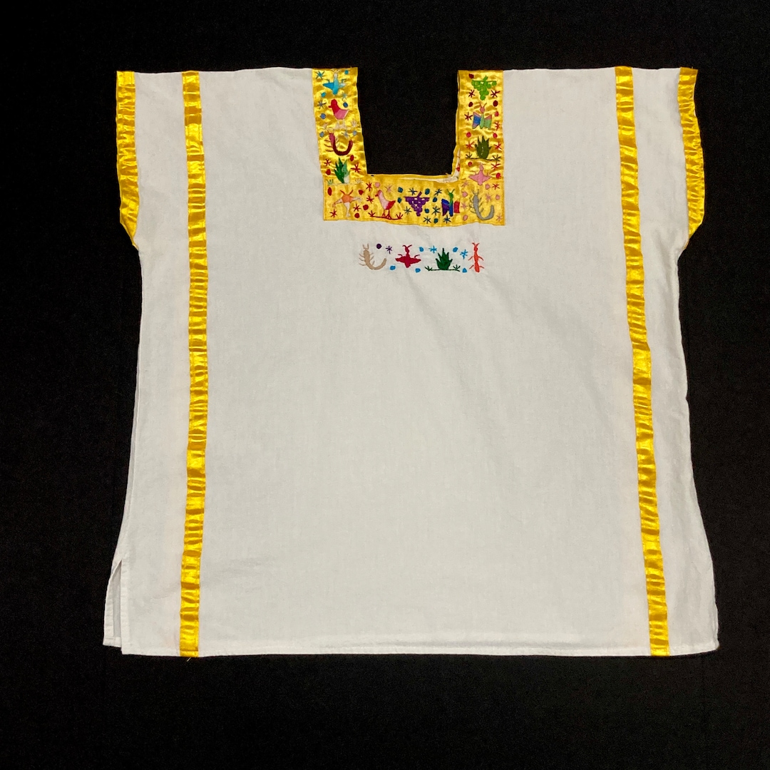 Mexican Smock Top / Hupil With Embroidered Scorpions, Birds, Cactus and ...