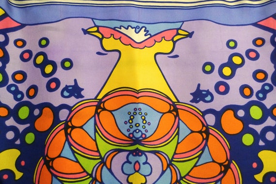 Peter Max Scarf 1960s 1970s Vintage Mod Psychedelic L… - Gem