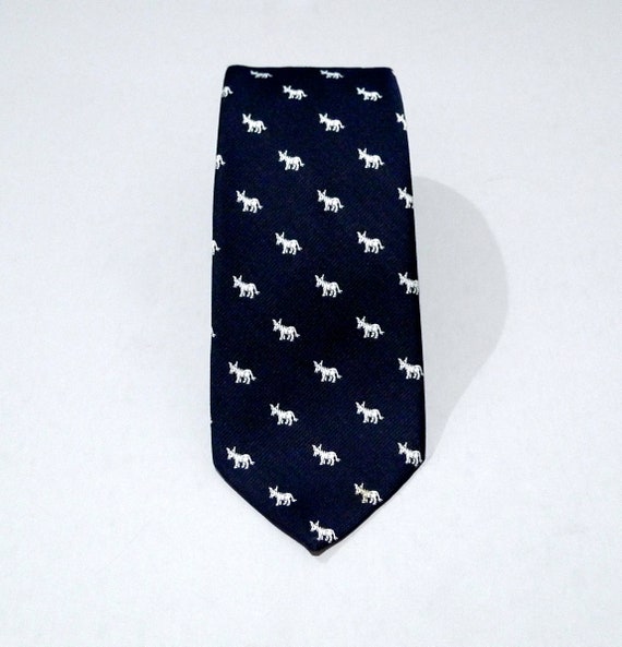Democrats / Donkey Mens Tie 80s 1990s Vintage Dark Bl… - Gem