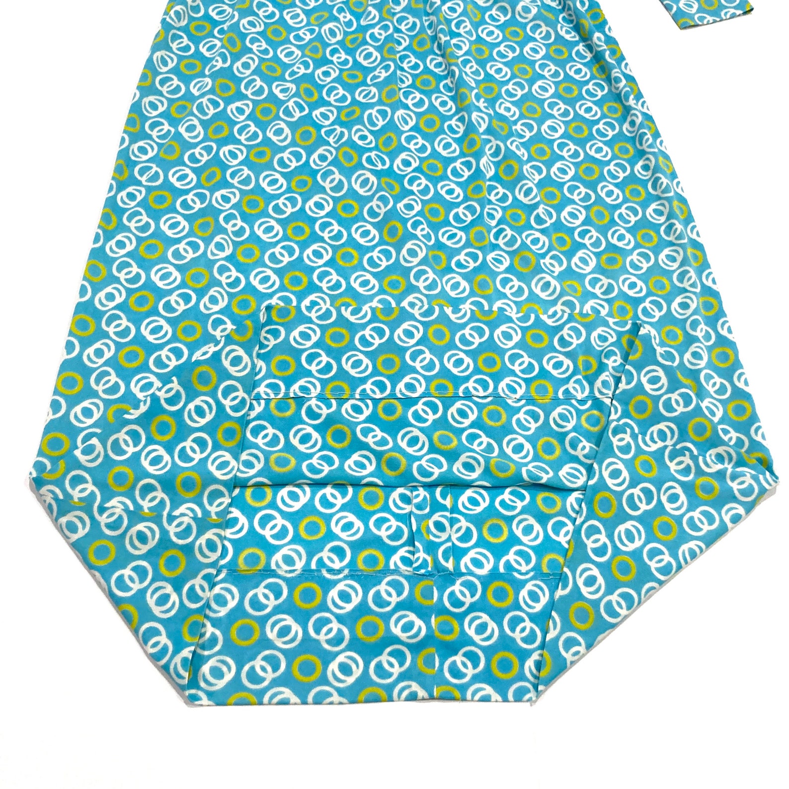 Mod Geometric Print Maxi Dress 1970s Vintage Light Blue With White ...